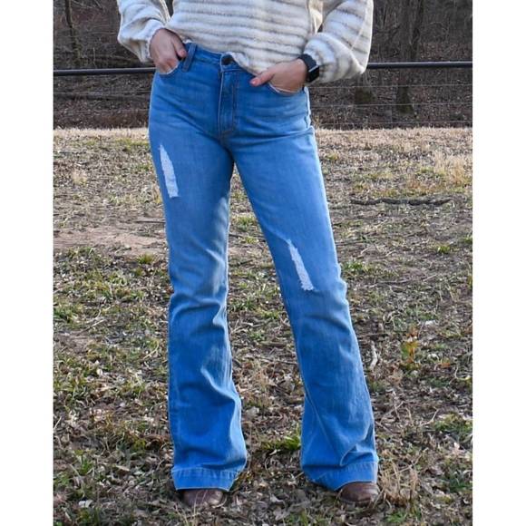 Kimes | Jeans | New Kimes Jennifer Sugar Fade Flare Jeans In Denim ...